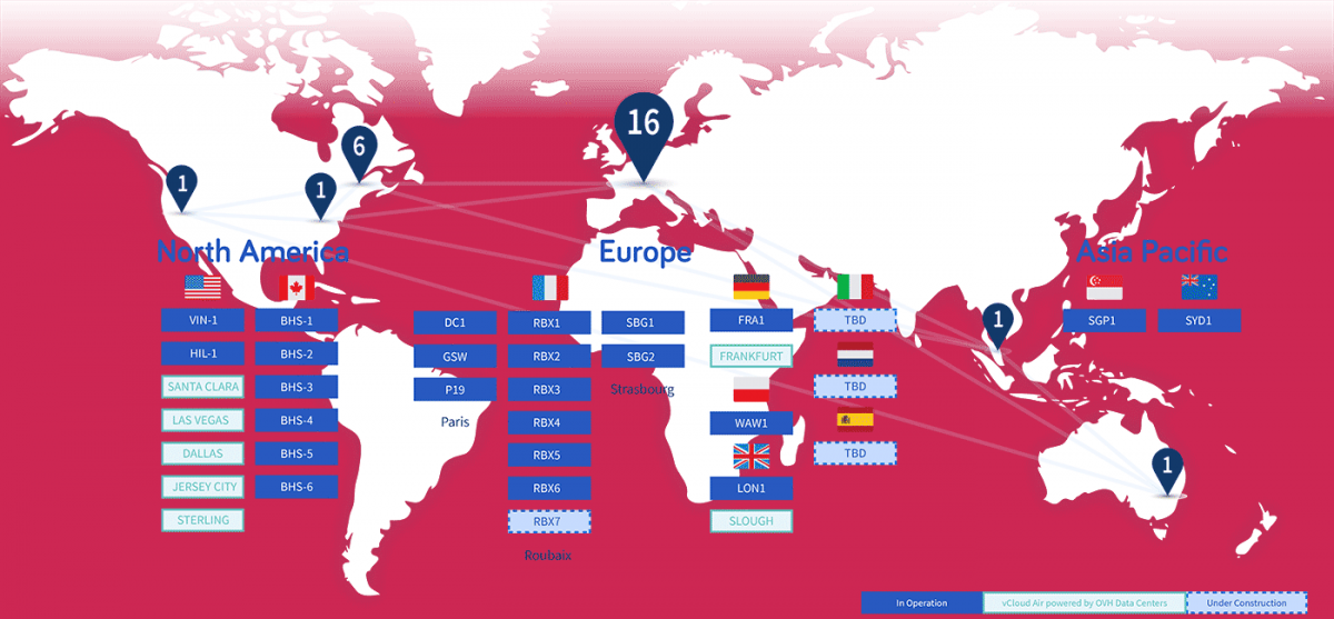 OVH Data Center Locations, Map - Cloud, VPS, Dedicated - OVHcloud